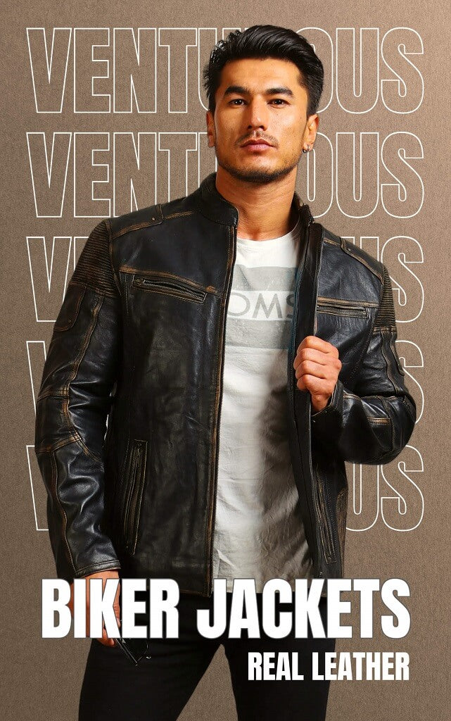 Men's Leather Biker Jackets – LeatherFiction